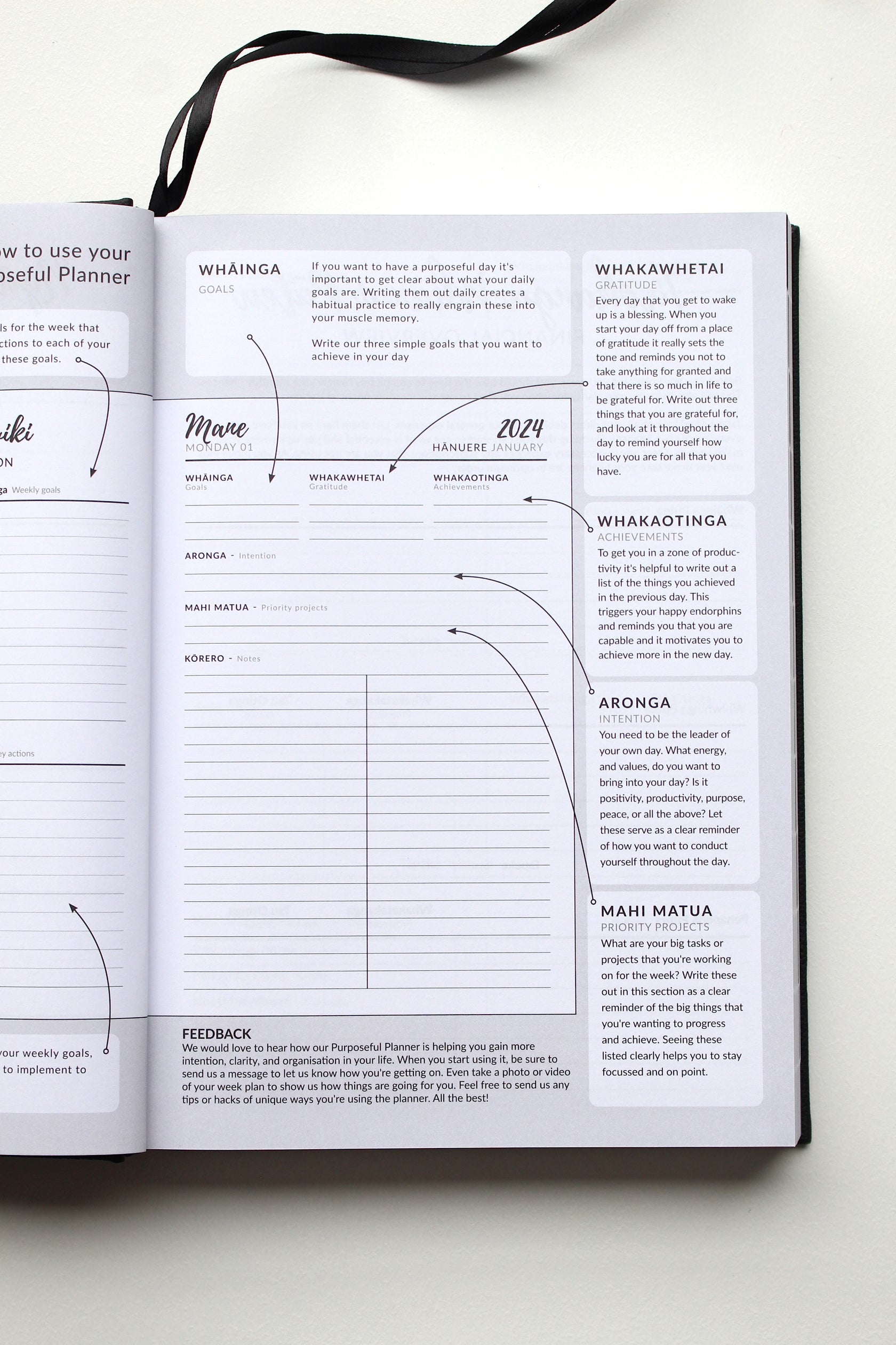 2025 Premium Bilingual Māori 4 in 1 Diary Planner – Tuhono Design