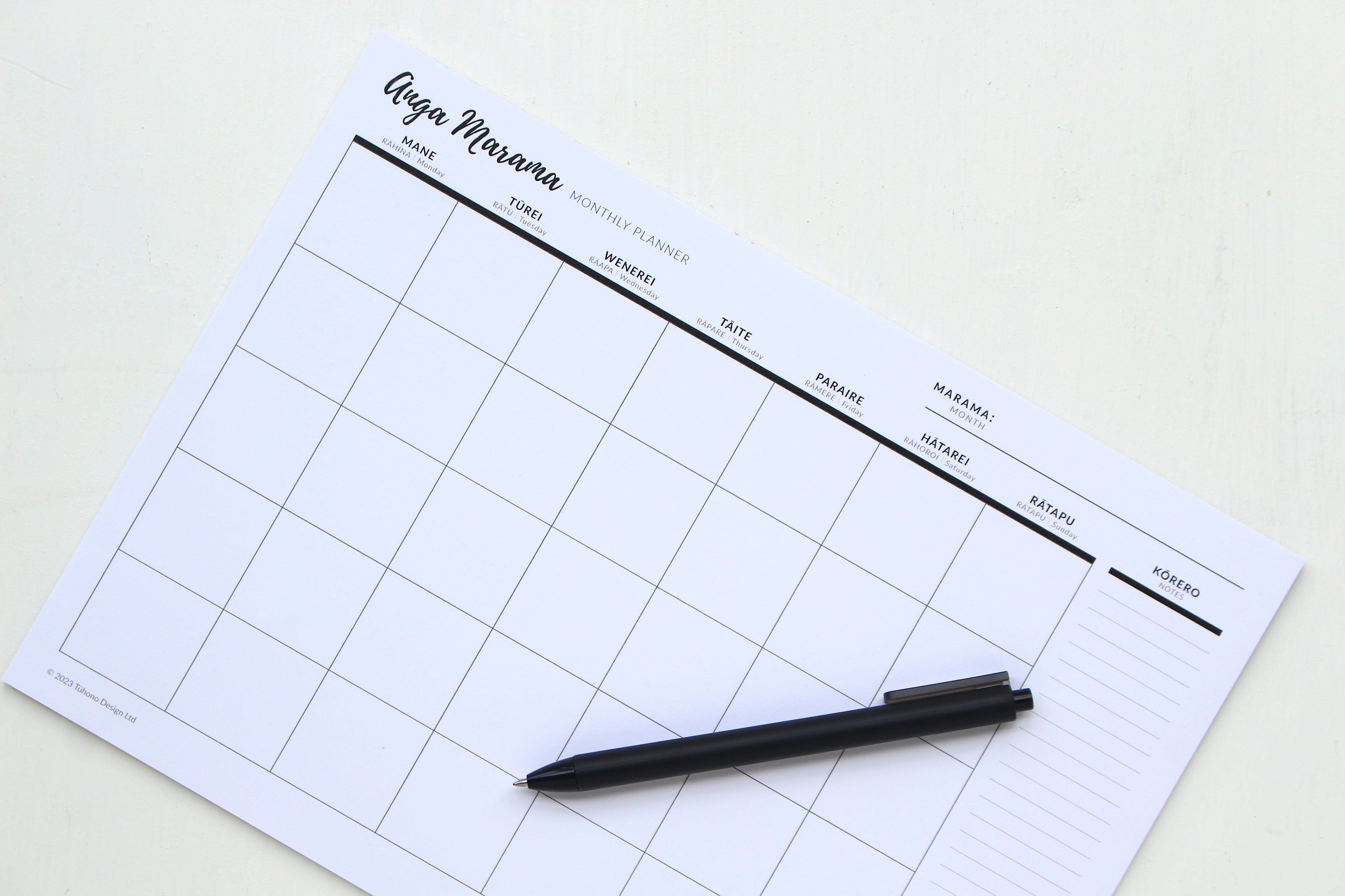 Monthly Planner Pad - Mahere Marama – Tuhono Design