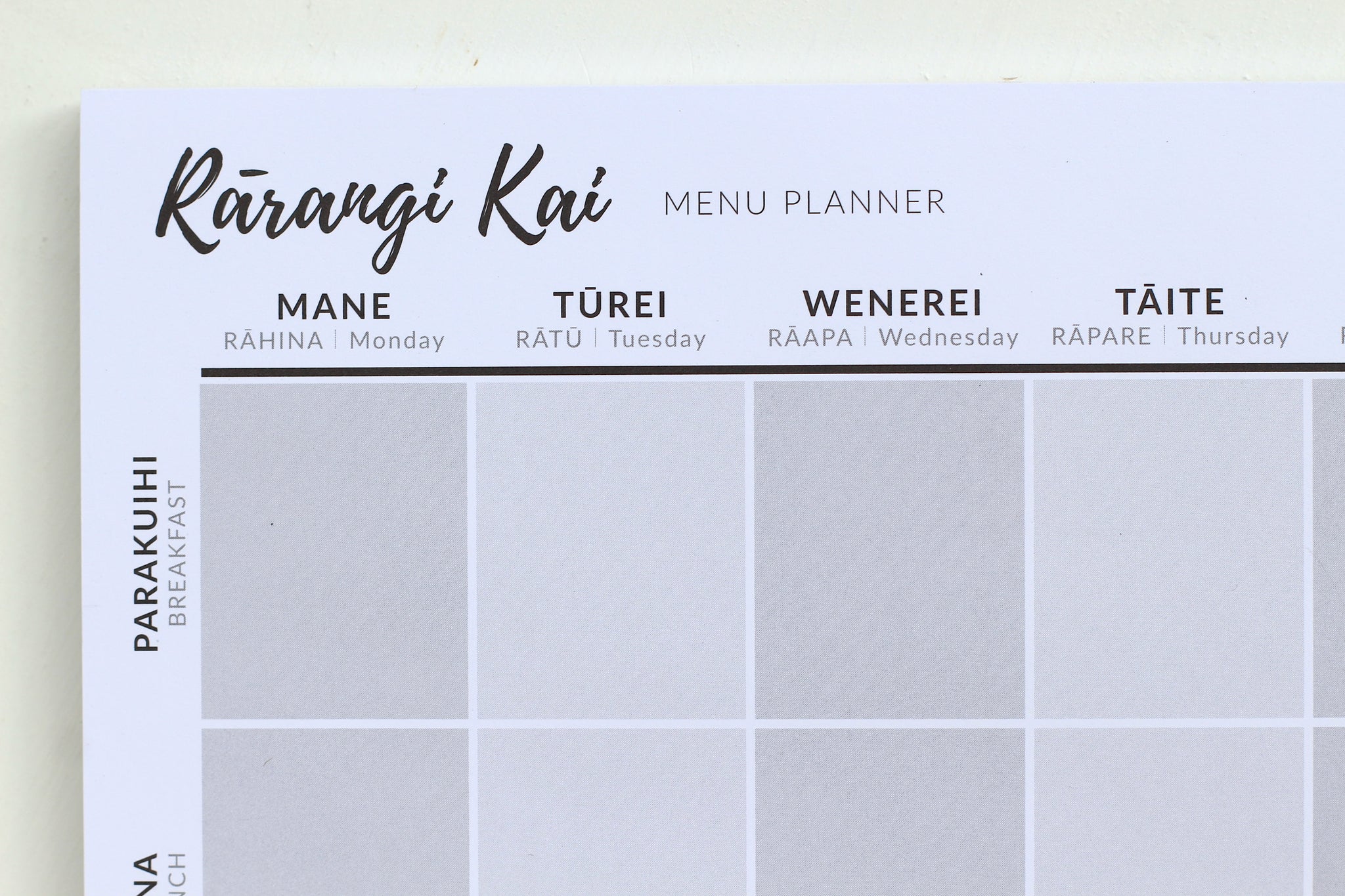 Menu Planner Pad – Tuhono Design