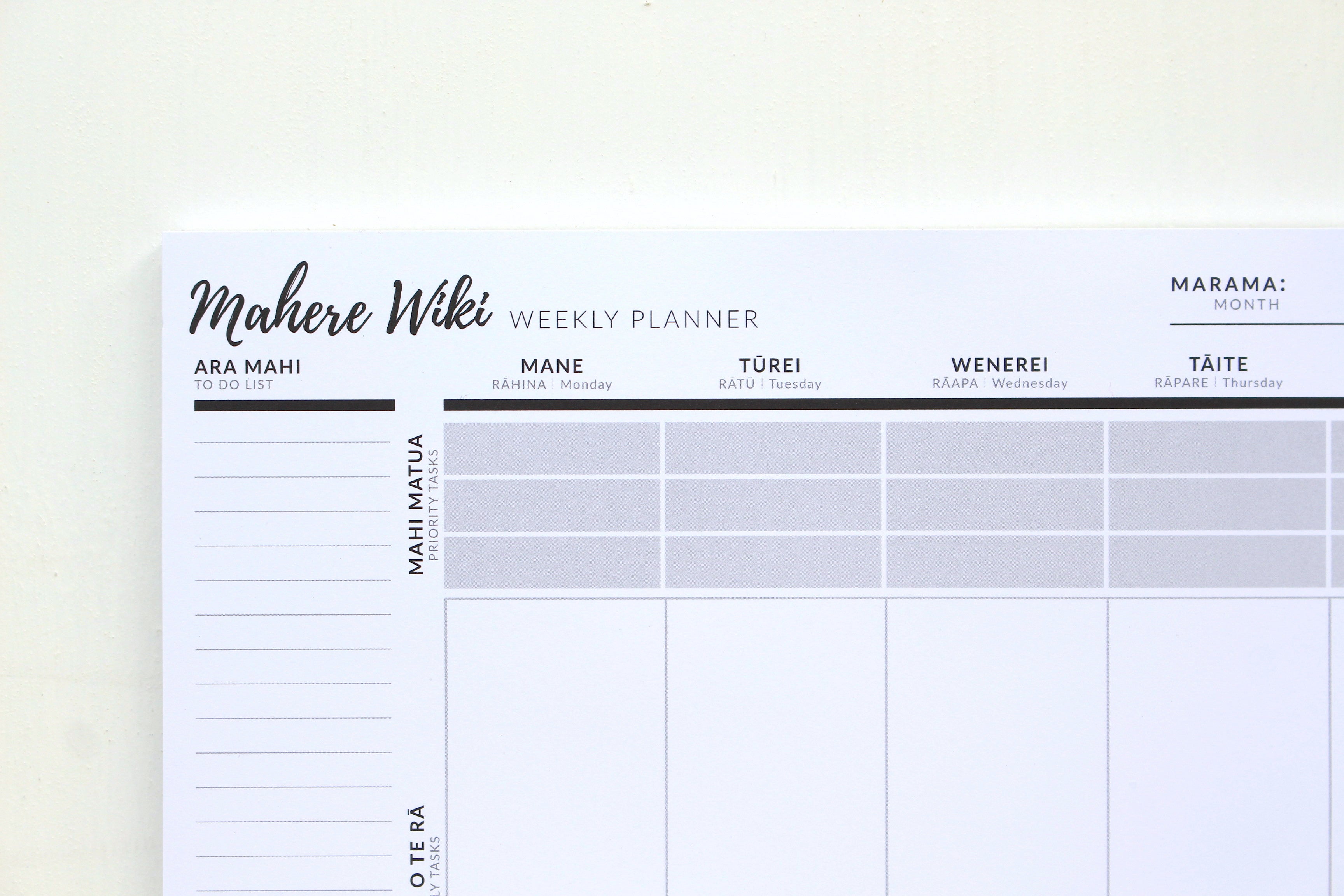 Weekly Planner Pad - Mahere Wiki – Tuhono Design
